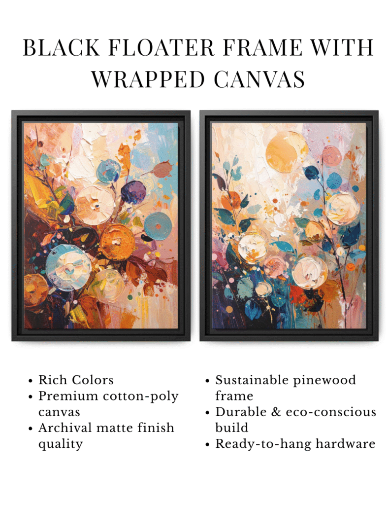 Earthy Tones Polka Dot Botanical Canvas Art – Palette Knife Textured ...